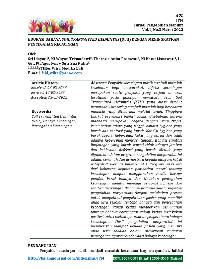 Abstract: Penyakit Kecacingan Masih Menjadi Masalah | PDF