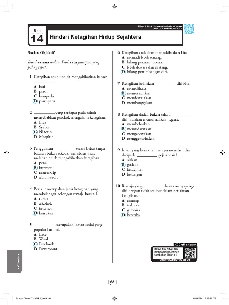 Unit 14 Latihan P. Moral Tingkatan 1 | PDF