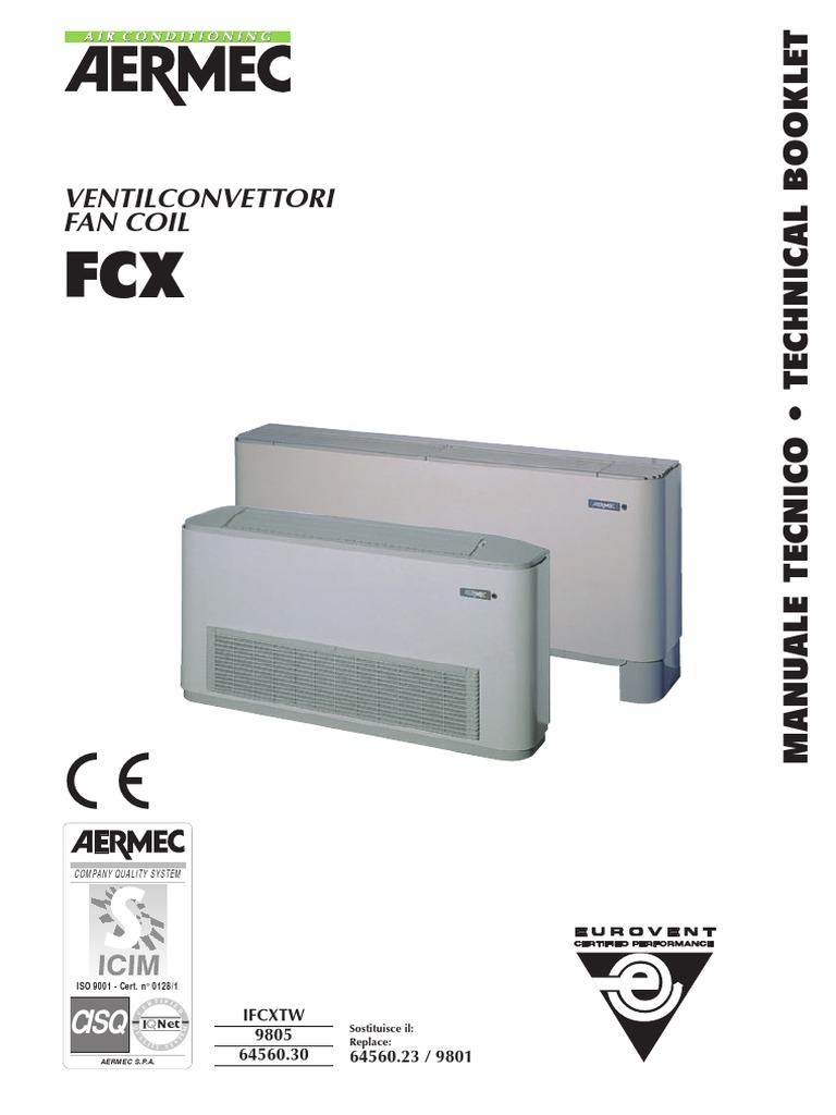 AERMEC Manuale Tecnico Ventilconvettori FCX | PDF