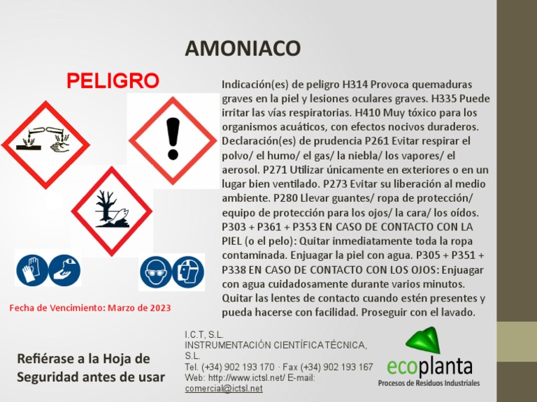 Etiqueta Amoniaco | PDF