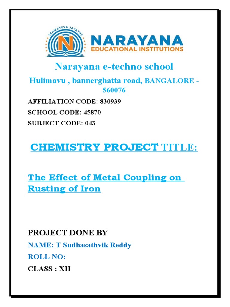 The Effect of Metal Coupling on Rusting of Iron | PDF | Rust ...