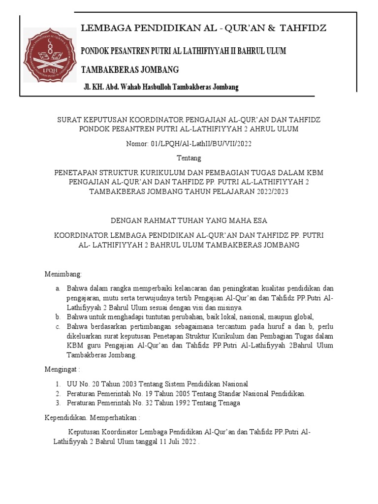 Surat Keputusan | PDF