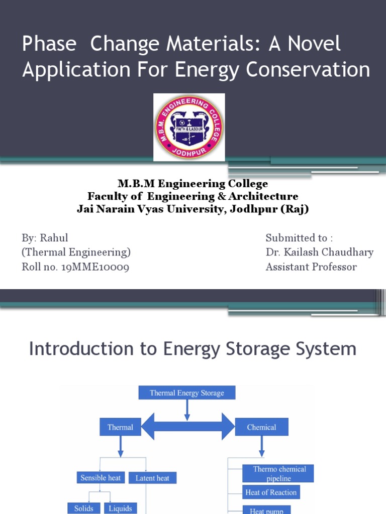 Phase Change Materials Rahul Ppt | PDF | Heat Transfer | Heat