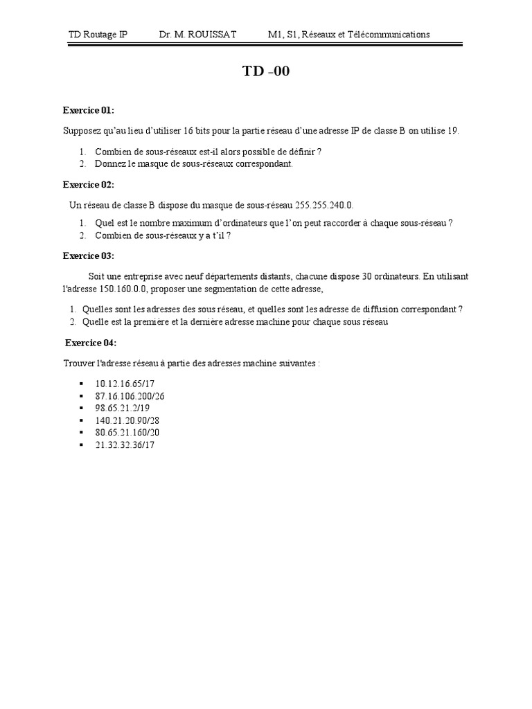 TD N 0 | PDF | Ordinateurs