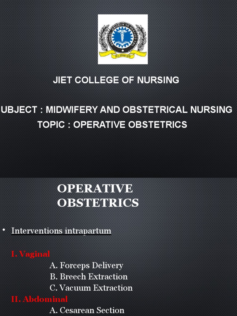 Operative Obstetrics | PDF | Childbirth | Caesarean Section