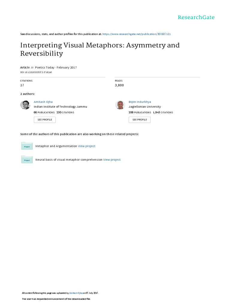 Interpreting Visual Metaphor | PDF | Metaphor | Perception