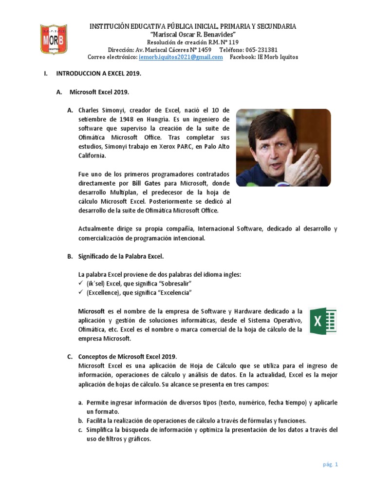 Separata de Excel 2019. Ivan | PDF | Microsoft Excel | Microsoft