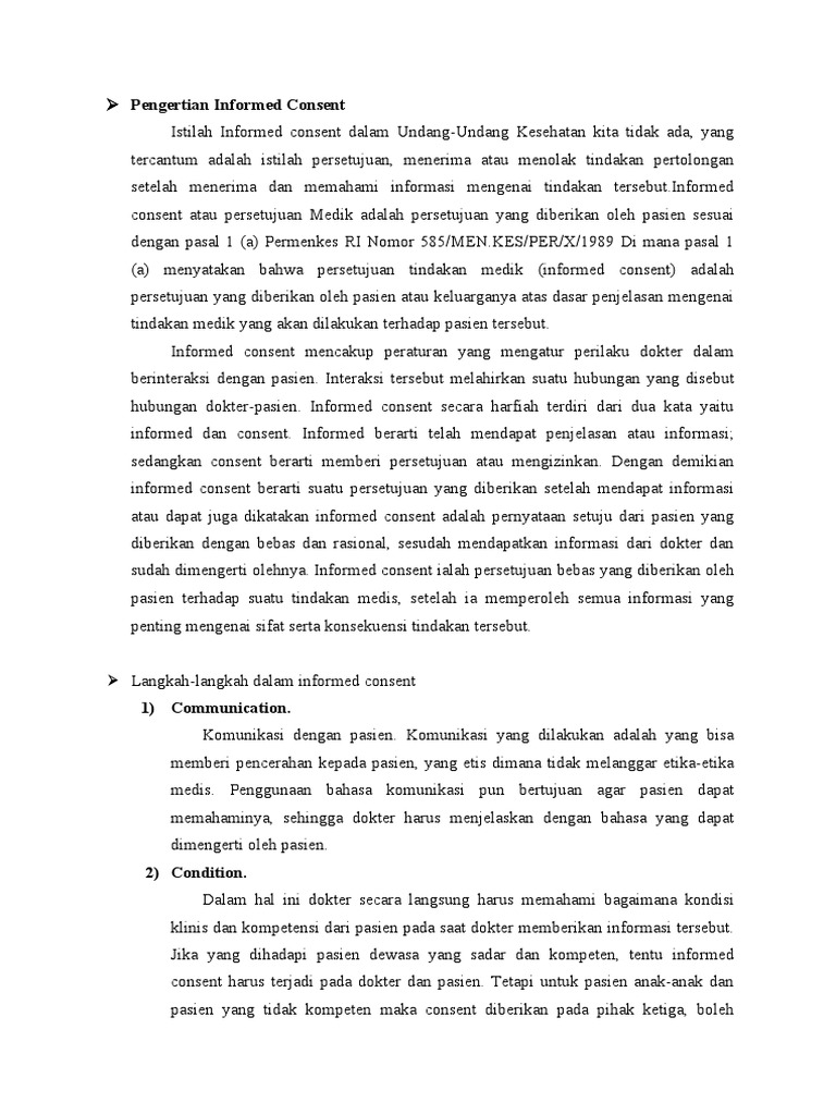 Pengertian Informed Consent | PDF