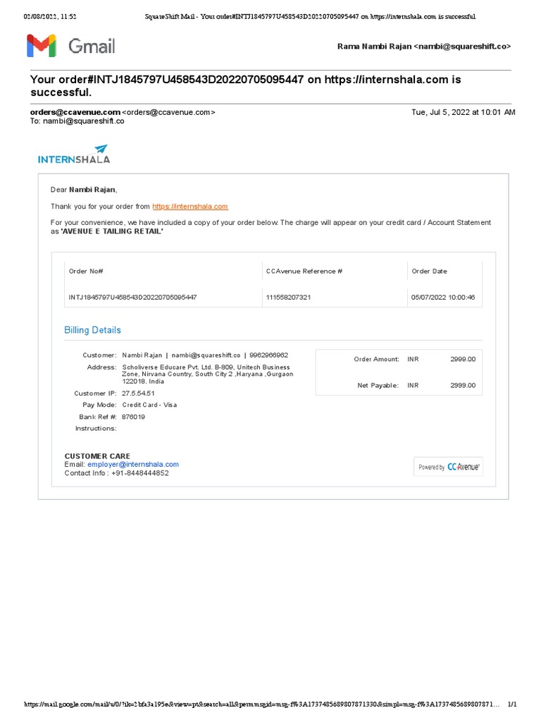 Internshala Invoice | PDF