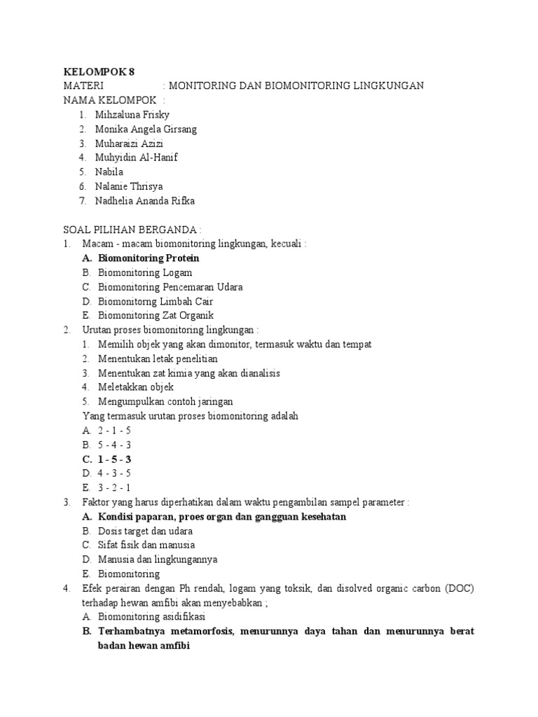 Monitoring Dan Biomonitoring Lingkungan | PDF | Pengembangan Diri | Kesehatan Holistik