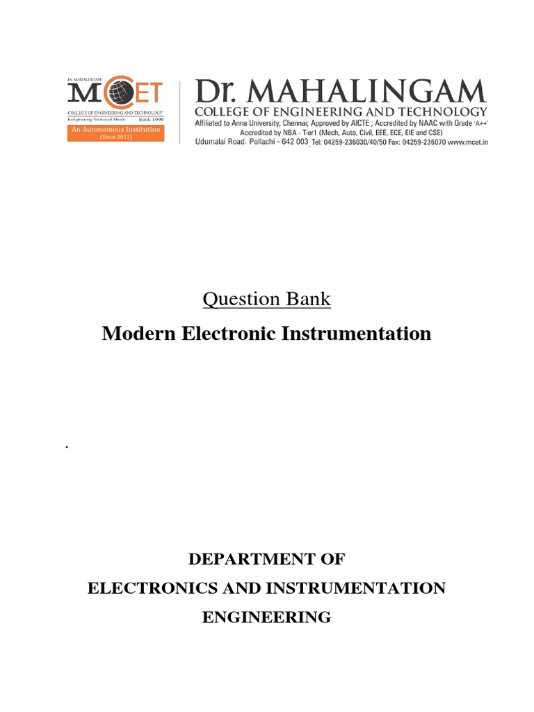 Modern Electronic Instrumentation | PDF | Modulation | Frequency Modulation Modern Electronic Instrumentation | PDF | Modulation | Frequency Modulation
