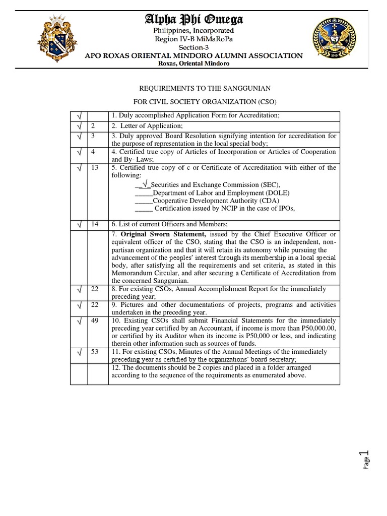 Requirements To The Sanggunian | PDF | Finance & Money Management
