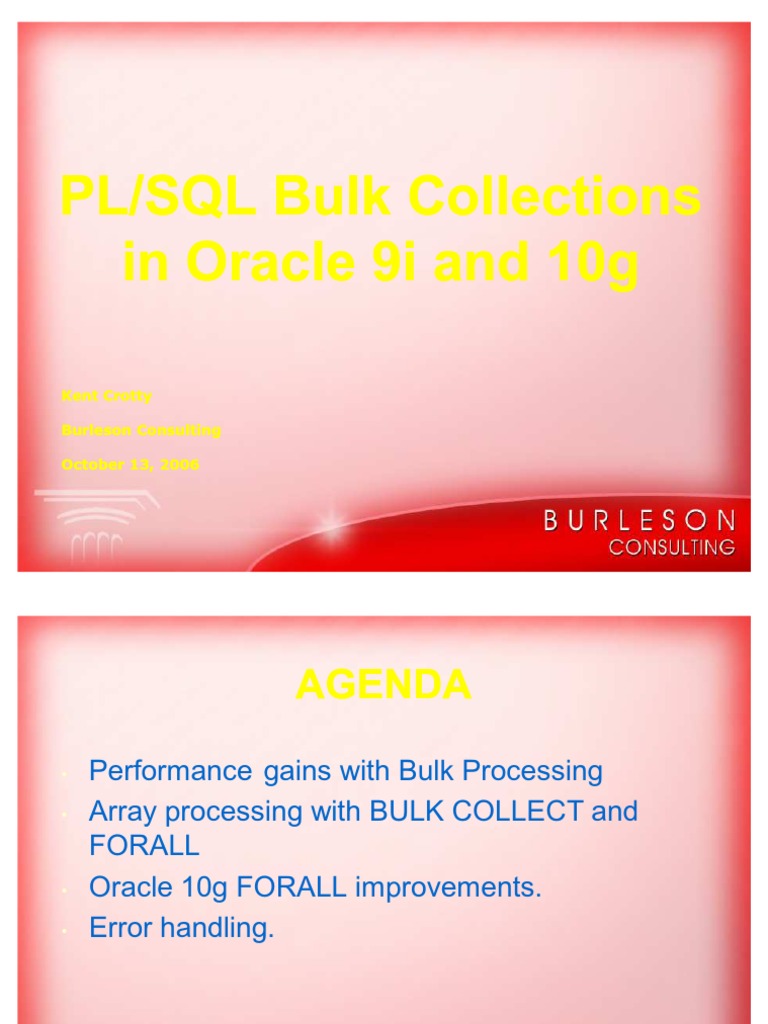 Crotty PLSQL Bulk Collect Forall | PDF | Pl/Sql | Software Development