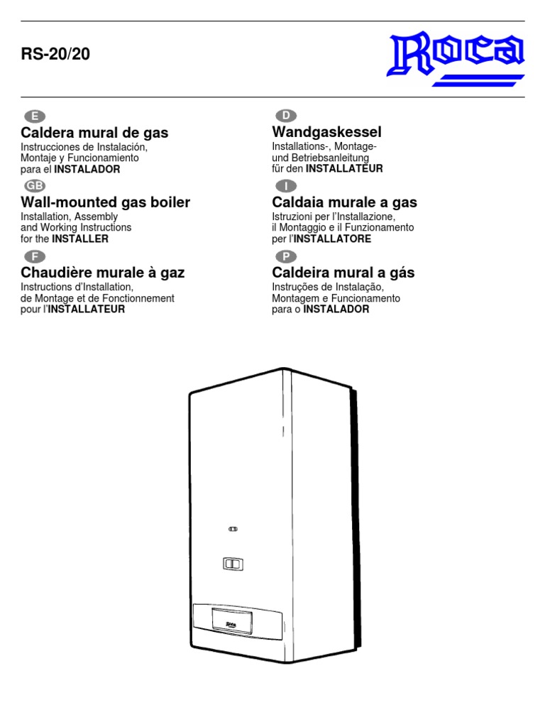 Manual+Caldera+Roca+Rs+20 20+instalador | PDF | Caldeira | Torneira