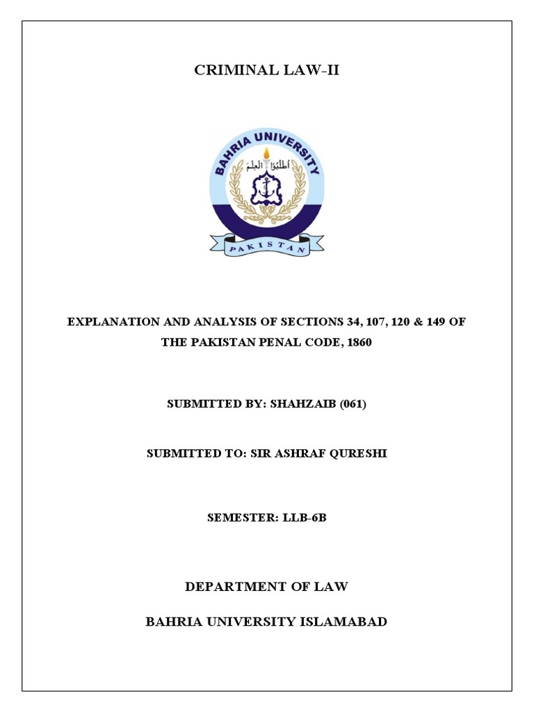 Criminal Law II Assignment - Edited | PDF | Aiding And Abetting | Conspiracy (Criminal)