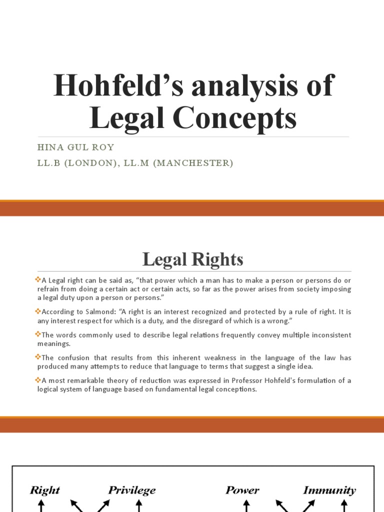 Hohfeld - S Analysis of Legal Concepts 17112022 115001am | PDF | Rights ...