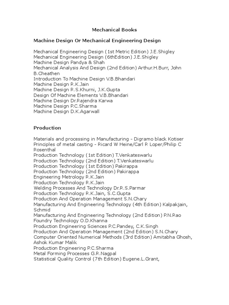 Mechanical Books | PDF | Technology & Engineering