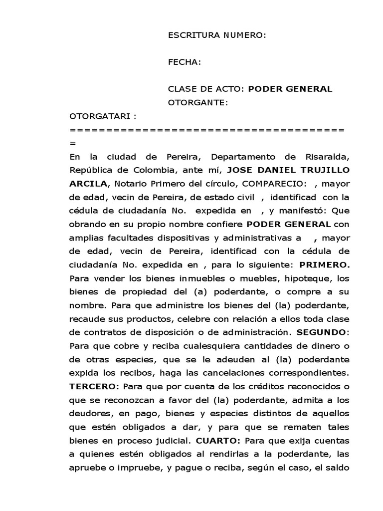 Podergen Modelo | PDF | Pagos | Derecho empresarial