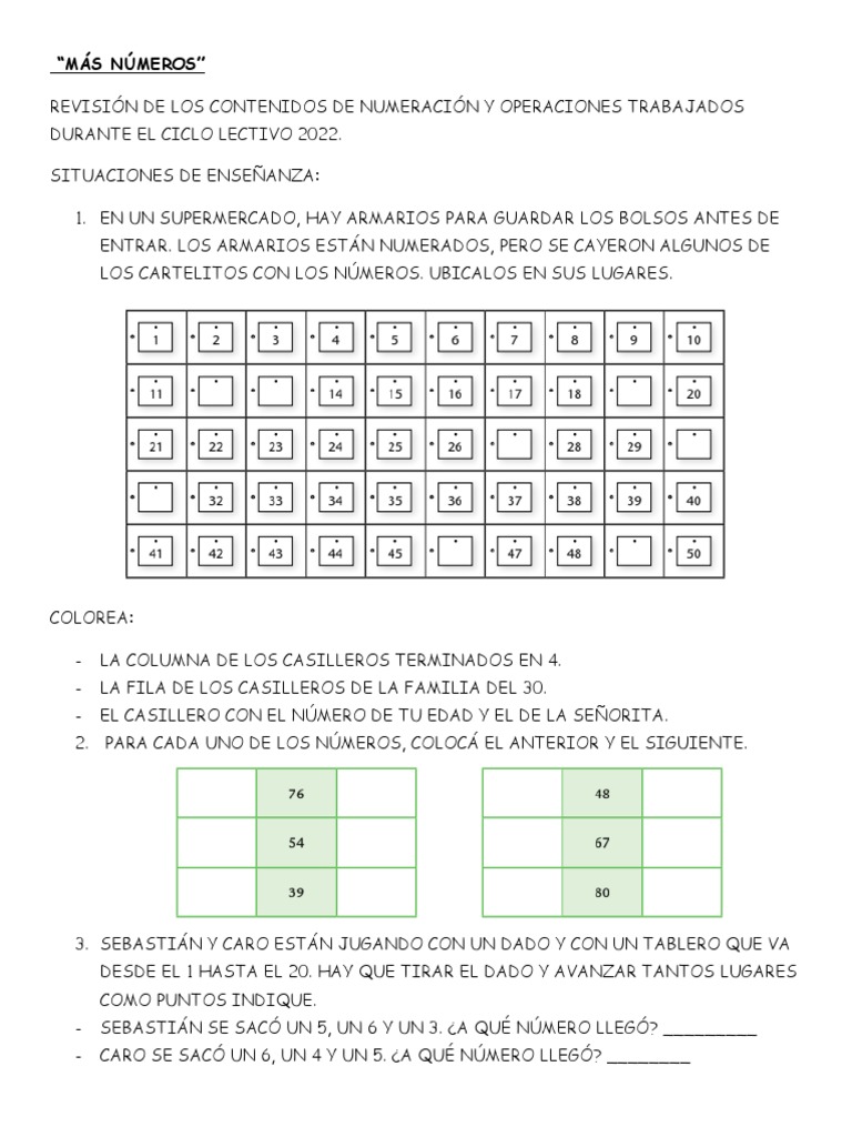 Actividades de Números del 100 al 500 | PDF