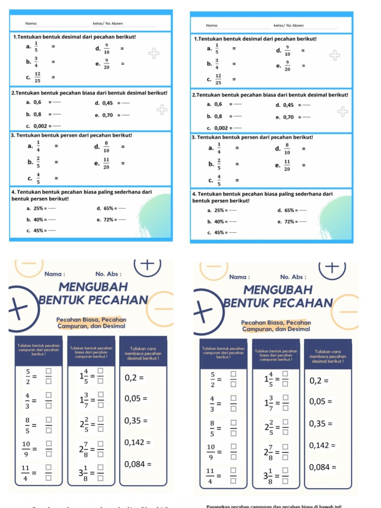 Soal Pecahan Kelas 5 | PDF