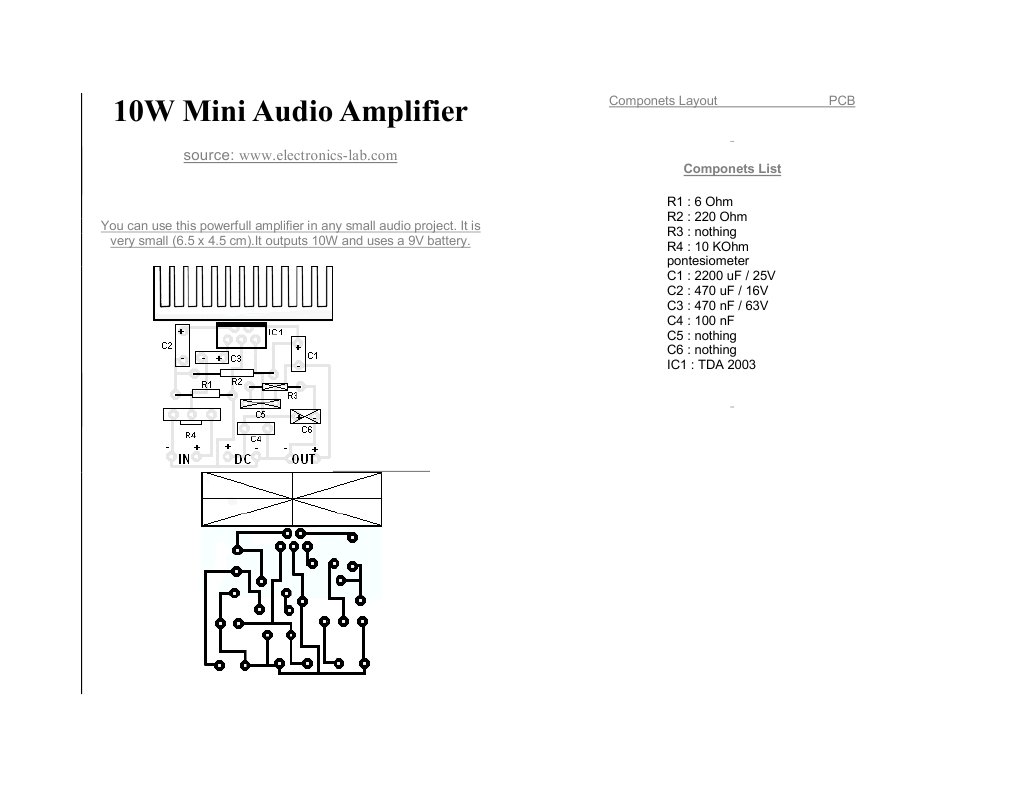 Mini Audio Amplifier Project Report | PDF