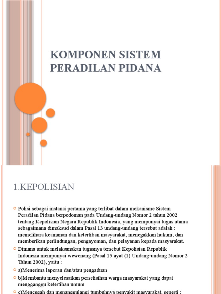 Komponen Sistem Peradilan Pidana | PDF