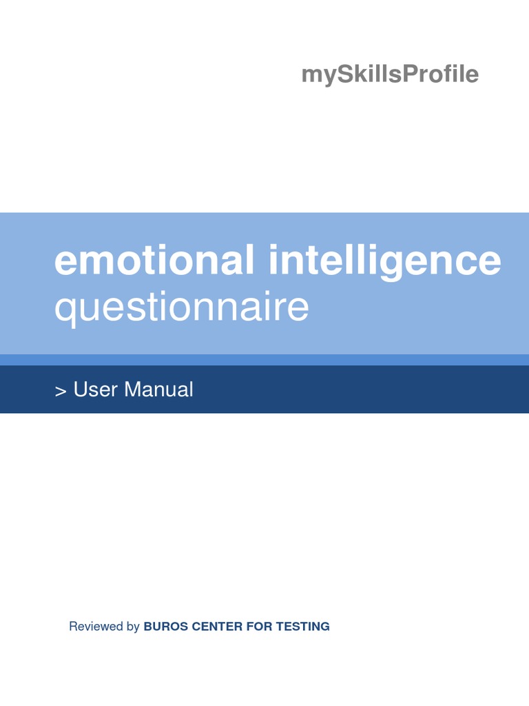 EIQ16 Emotional Intelligence Questionnaire User Manual | PDF ...