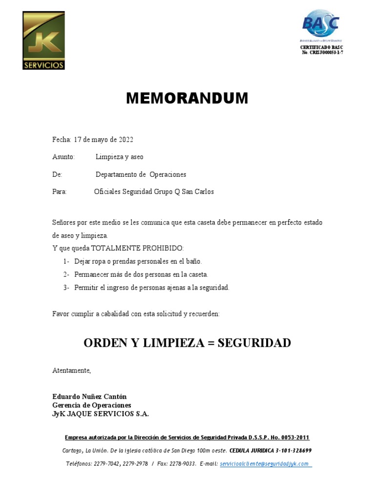Memorandum | PDF