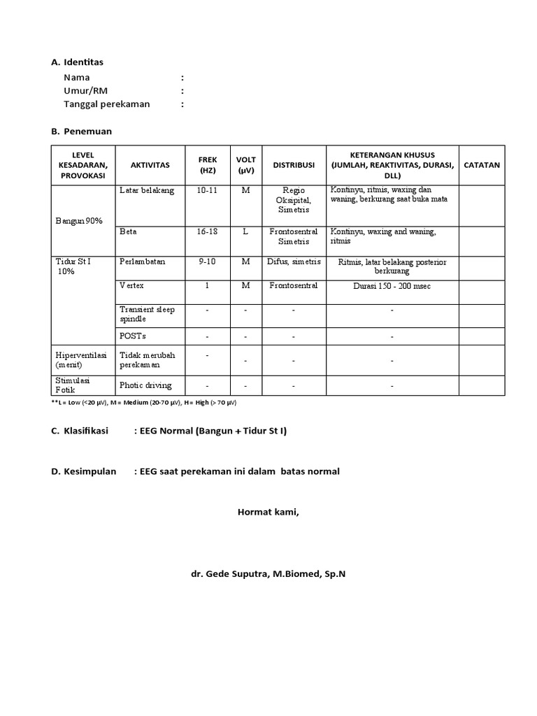 Template Laporan EEG Normal | PDF