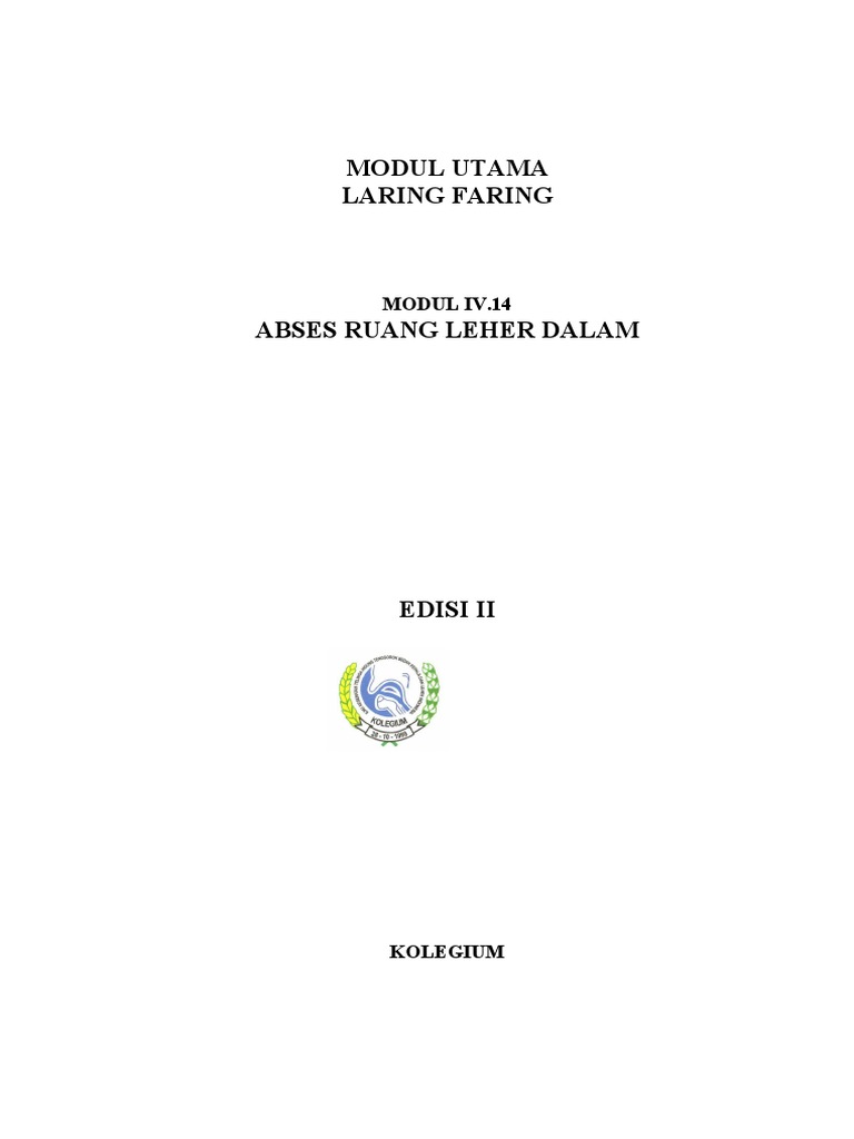 Abses Ruang Leher Dalam: Diagnosis & Penatalaksanaan | PDF