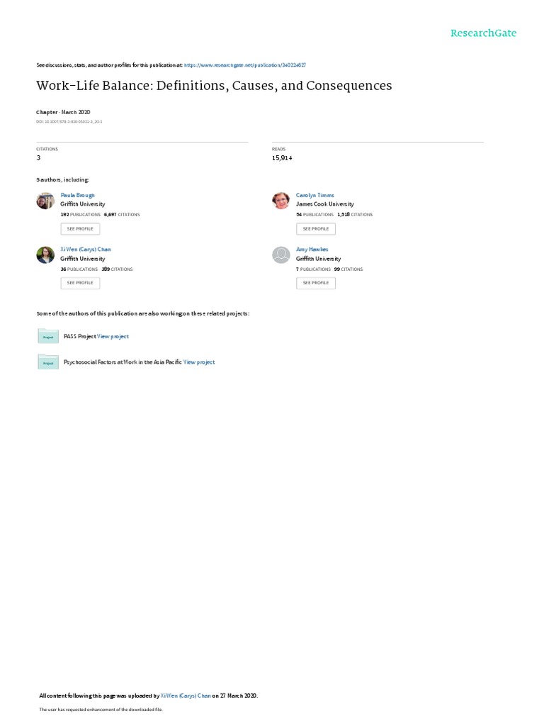 WLB Book Chapter | PDF | Mindfulness | Job Satisfaction
