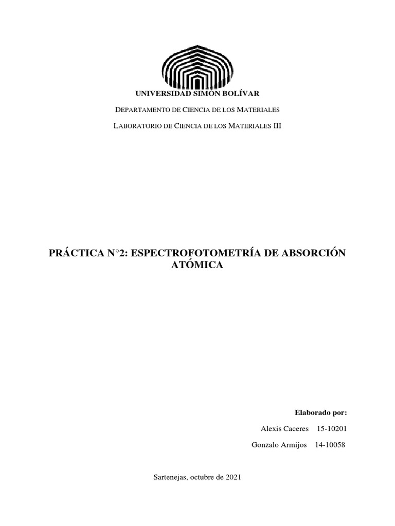 Reporte - Espectrofotometria de Absorcion Atomica | PDF | Zinc | Latón Reporte - Espectrofotometria de Absorcion Atomica | PDF | Zinc | Latón