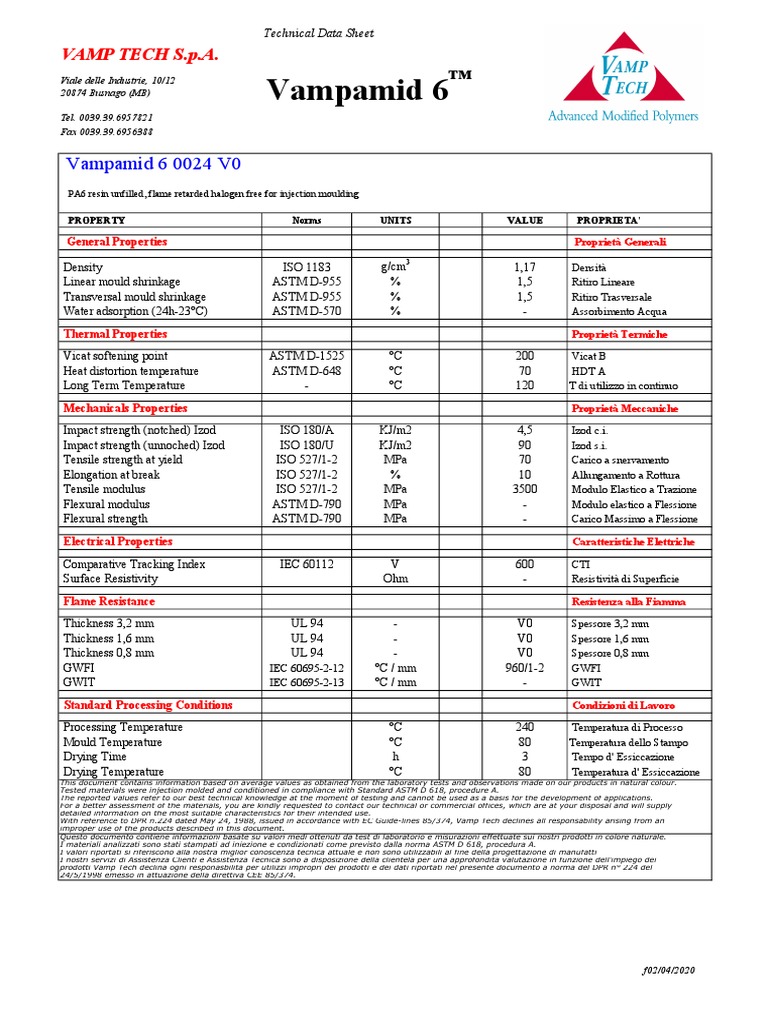 Vampamid 6 0024 V0 | PDF | Metrology | Chemical Product Engineering