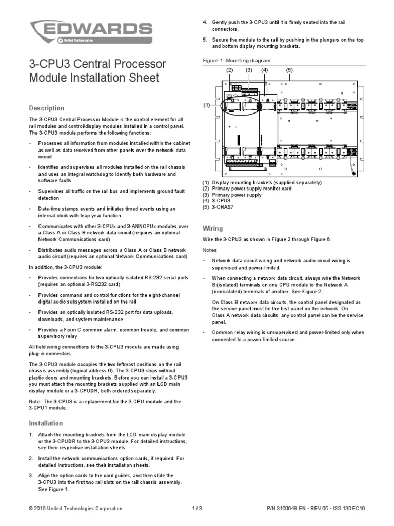 3 Cpu3 Central Processor Module Installation Sheet Pdf Relay