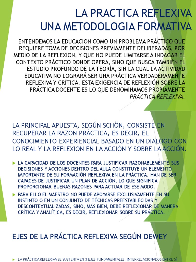 La Practica Reflexiva Power Point | PDF | Método de enseñanza | Maestros