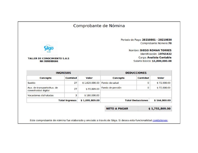 Modelo Nomina para Hacer 1 | PDF