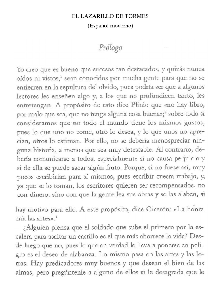 EL LAZARILLO DE TORMES El Ciego | PDF