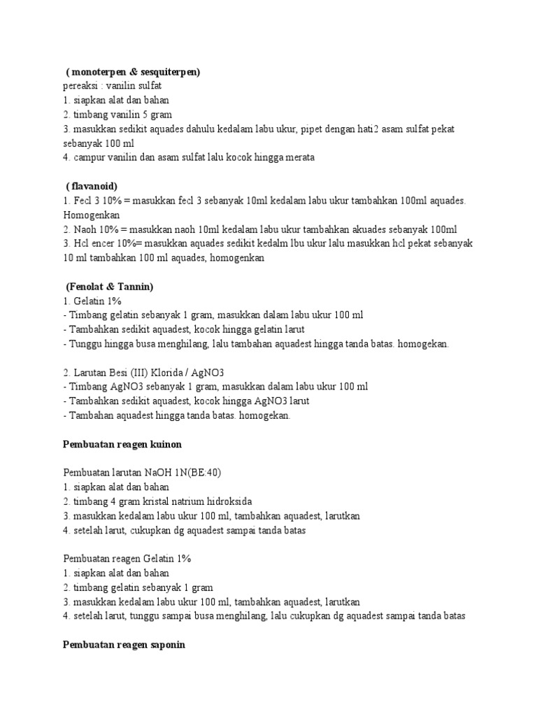 Pembuatan Reagen | PDF