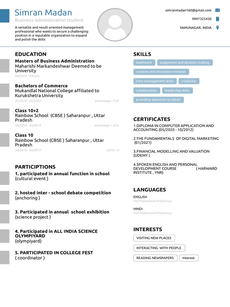 Simran's Resume | PDF