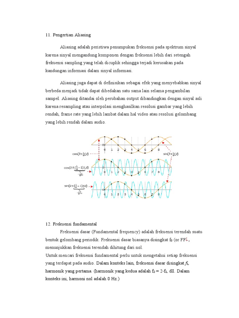 Pengertian Aliasing & Frekuensi Dasar | PDF