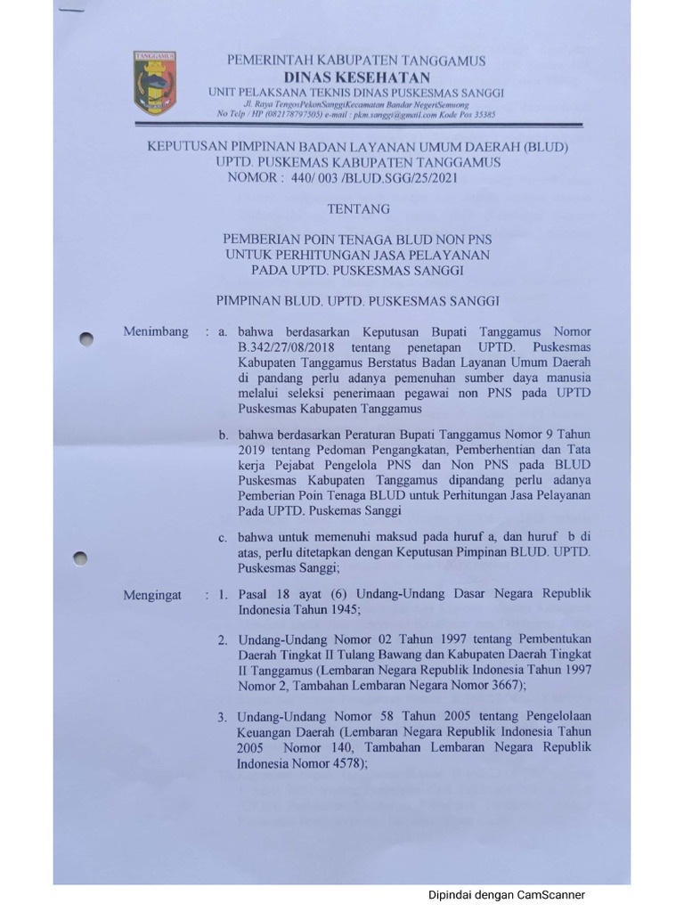 Supriyono - SK Blud 2021 | PDF