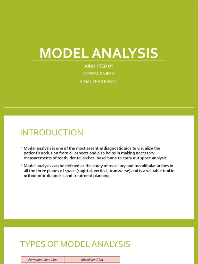 Model Analysis | Download Free PDF | Tooth | Dentistry
