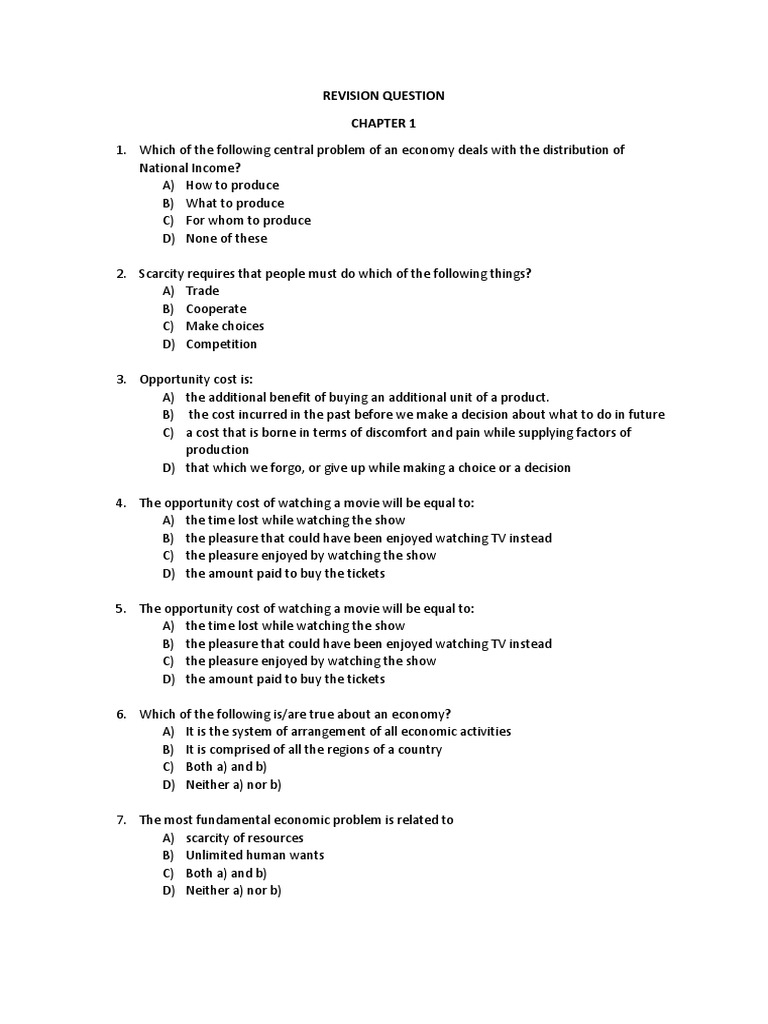Revision Question | PDF | Elasticity (Economics) | Price Elasticity Of Demand