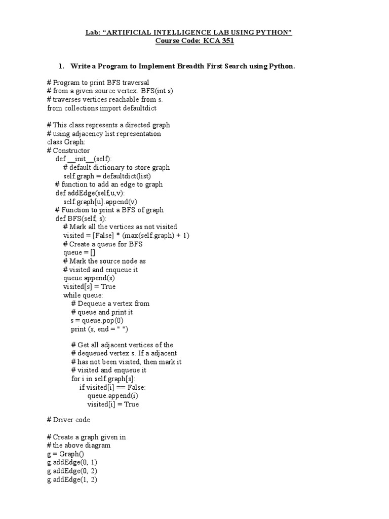 Lab Manual AI Lab VI Sem | PDF | Theoretical Computer Science ...