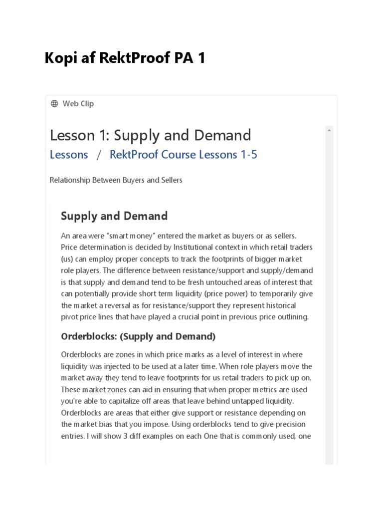 RektProof PA 1 - Orderblocks | PDF | Market Trend | Market (Economics)