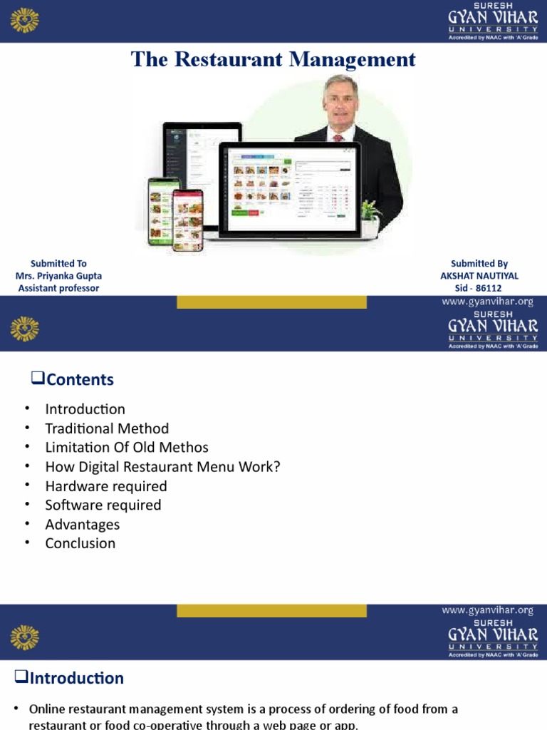 DBMS - Restaurant Management System | PDF | Menu | Restaurants