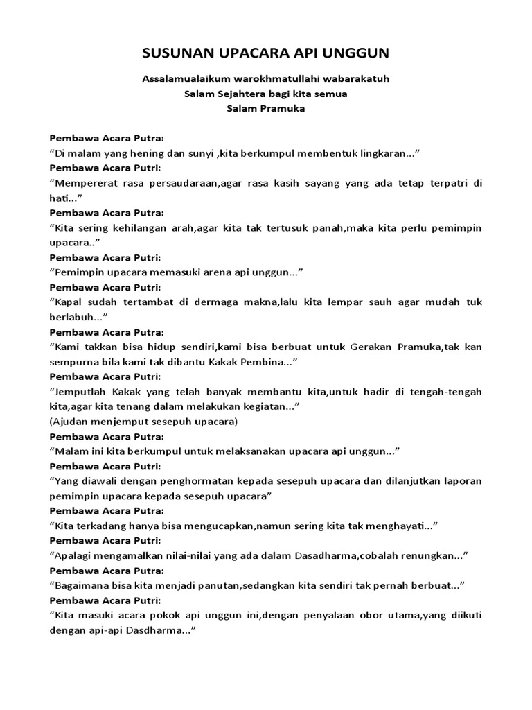 Cetak 6 Susunan Upacara Api Unggun - Print | PDF