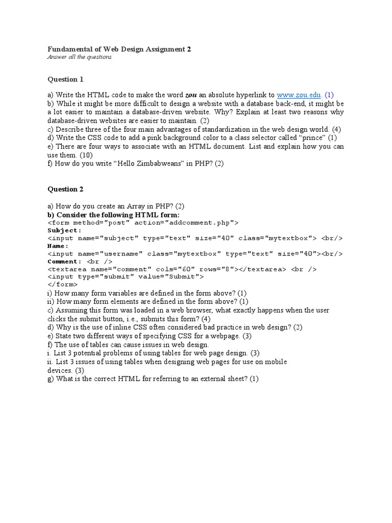 Assignment Two | PDF | World Wide Web | Internet & Web