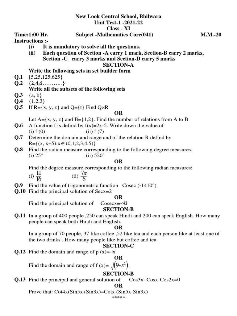 Class 11 Maths - 31-07-2021 | PDF | Trigonometric Functions | Function ...