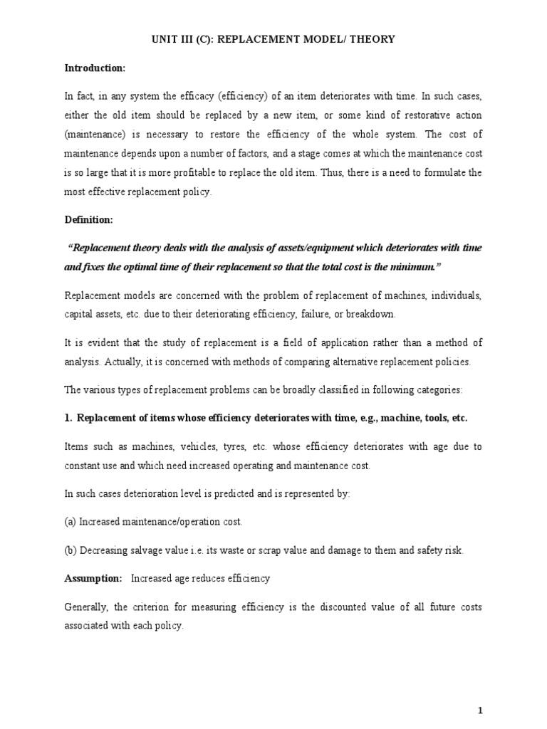 Replacement Theory | PDF | Economies | Business